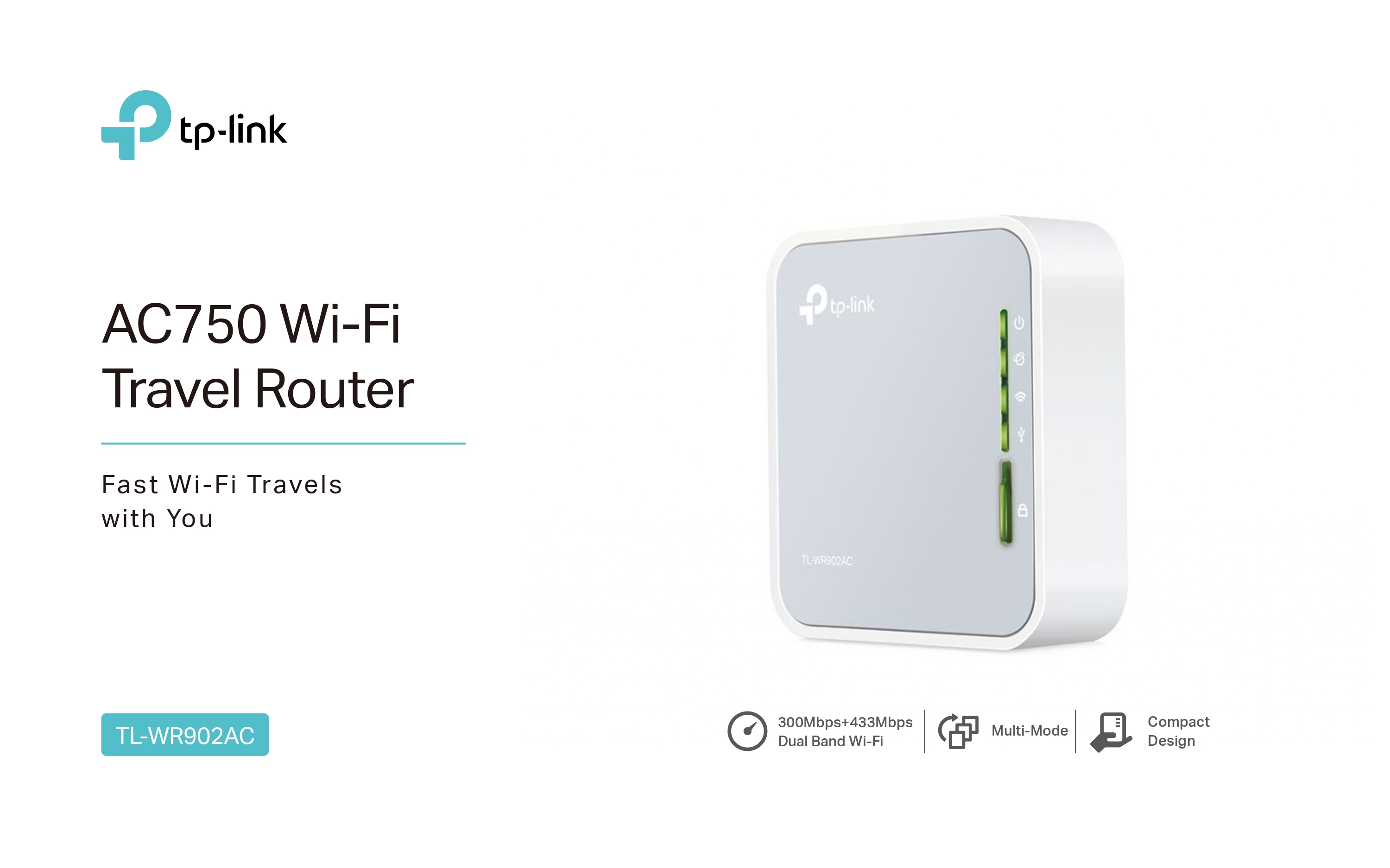 TP-LINK Tplink AC750 Wireless Travel Router Hotspot Mode Dual Band 2 ...