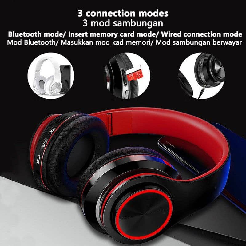 B39 Wireless Bluetooth Headsets Earphone Colorful LED Bass Stereo HIFI ...