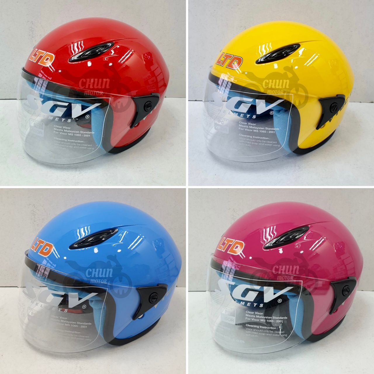 SGV LTD Vtec Junior Kid Helmet with Clear Visor / Budak Topi / Kids ...
