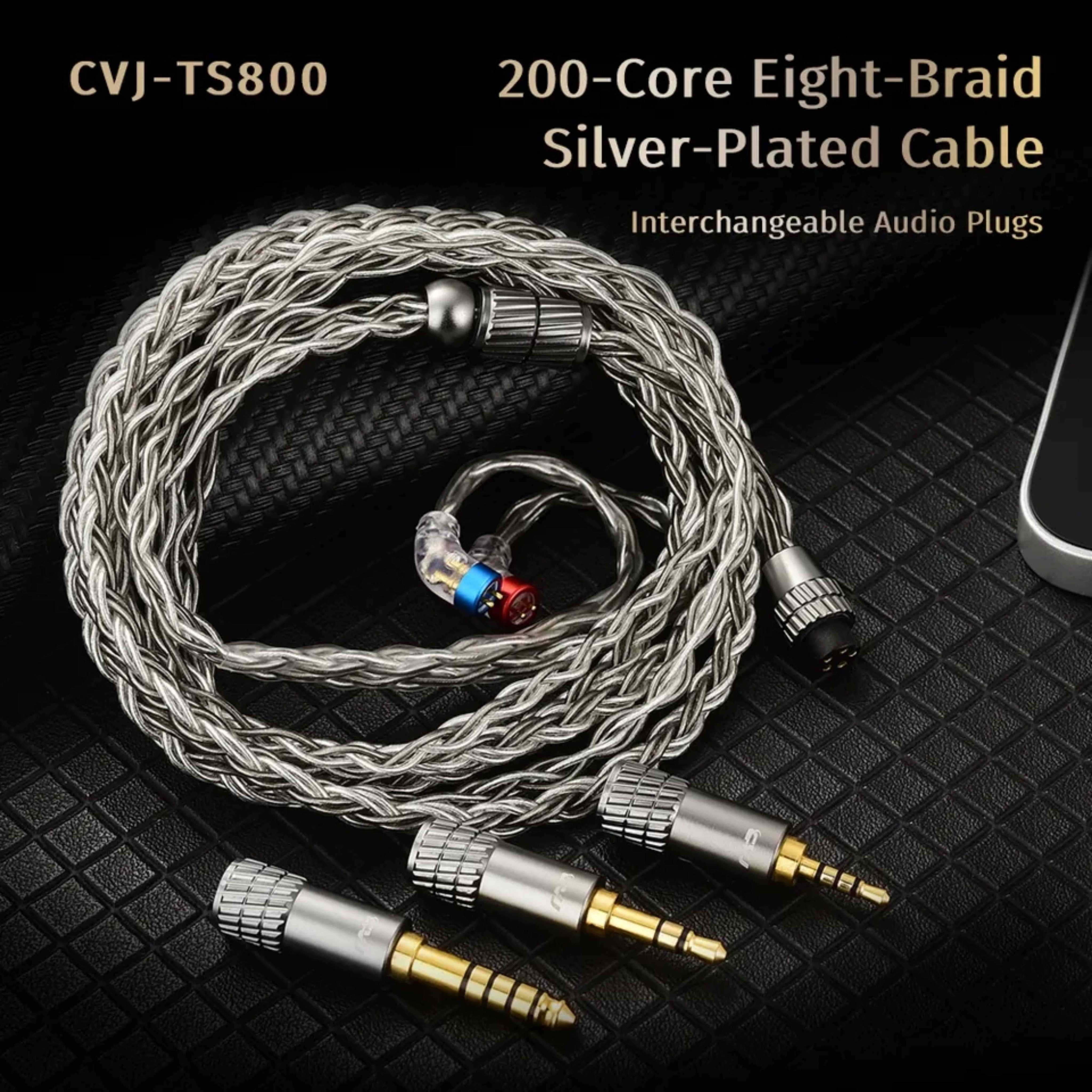 CVJ TS800 3in1 Changeable Plug Hifi 8-core Silver-plated IEM Upgrade ...