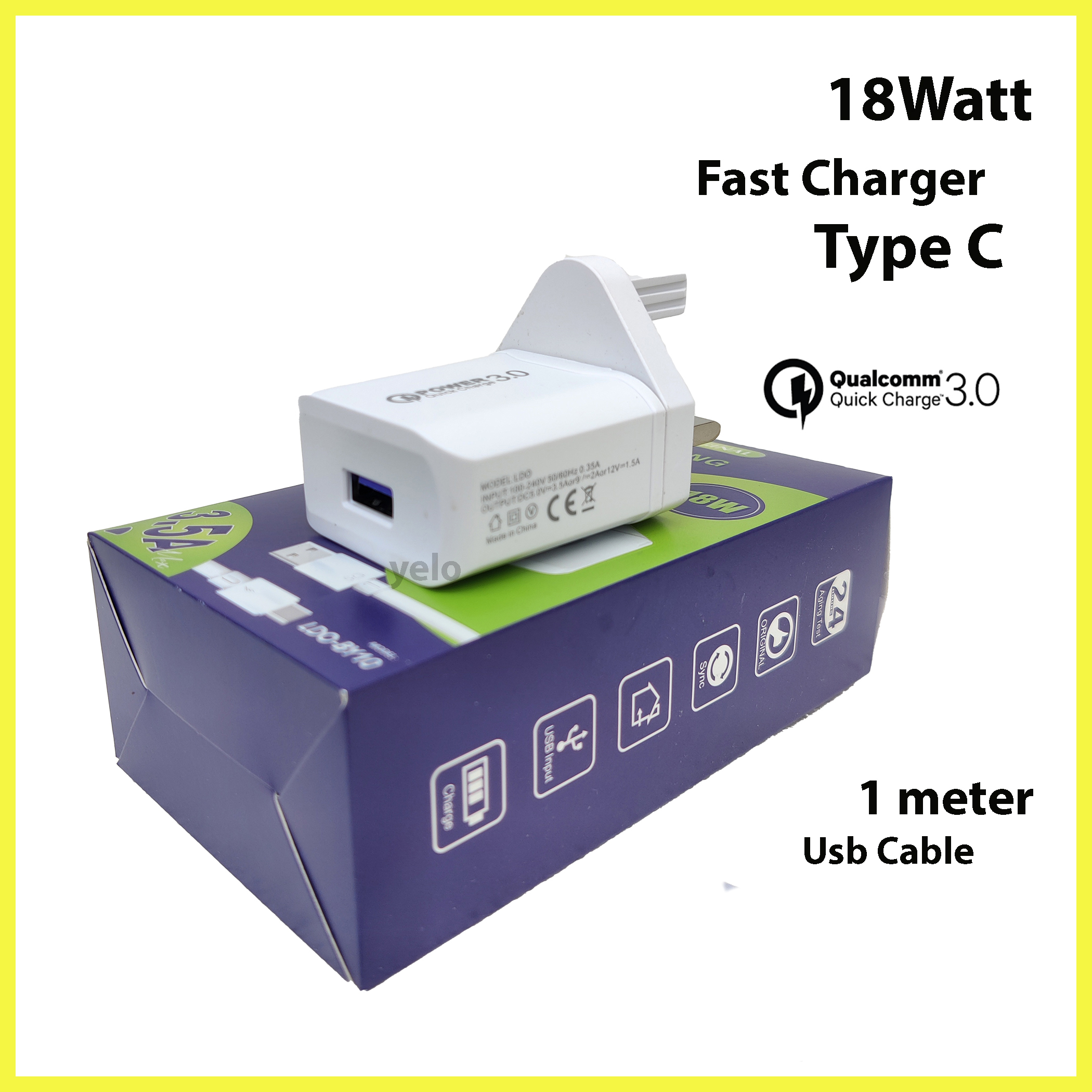 Quick Charge 9V/2A 18W Adapter With 2A Type C Usb Compatible For Huawei ...