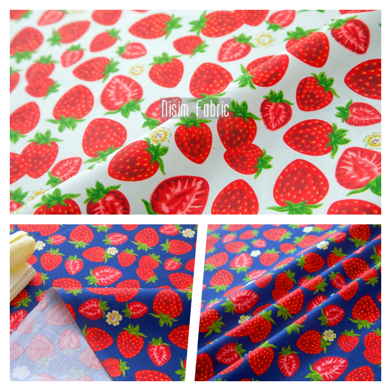 60" Comb Cotton Twill Fabric - 100% Cotton Fabric (Strawberry) | Shopee ...