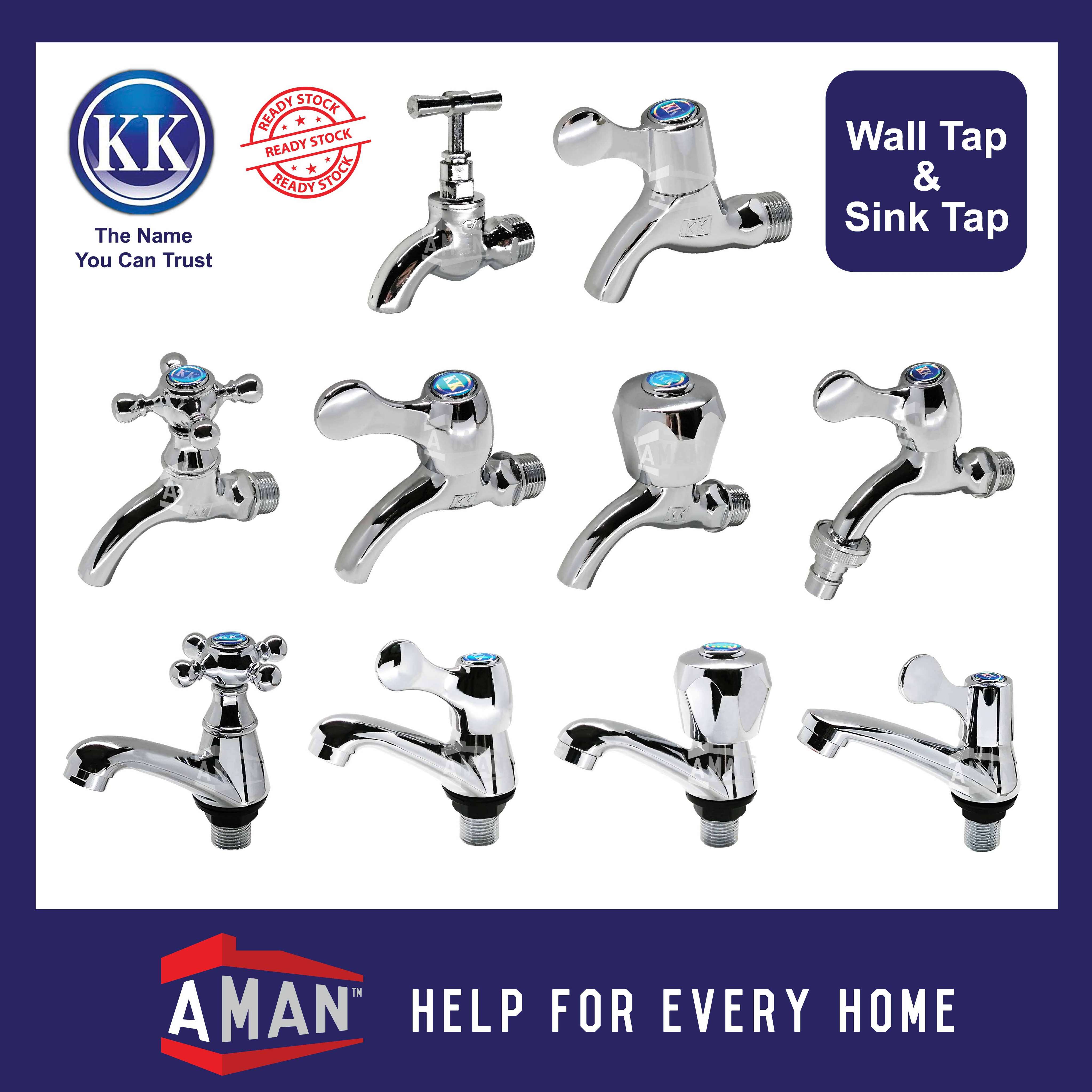 KK BRAND Bib Tap Faucet Bibtap Chrome Wall Tap Pillar Tap Sink Tap Water Tap Basin Tap Faucet ...