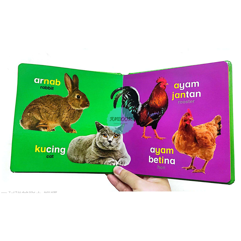 [FUNBOOK] Gembira Belajar Abjad, Nombor, Binatang, Jawi, 100 Perkataan ...