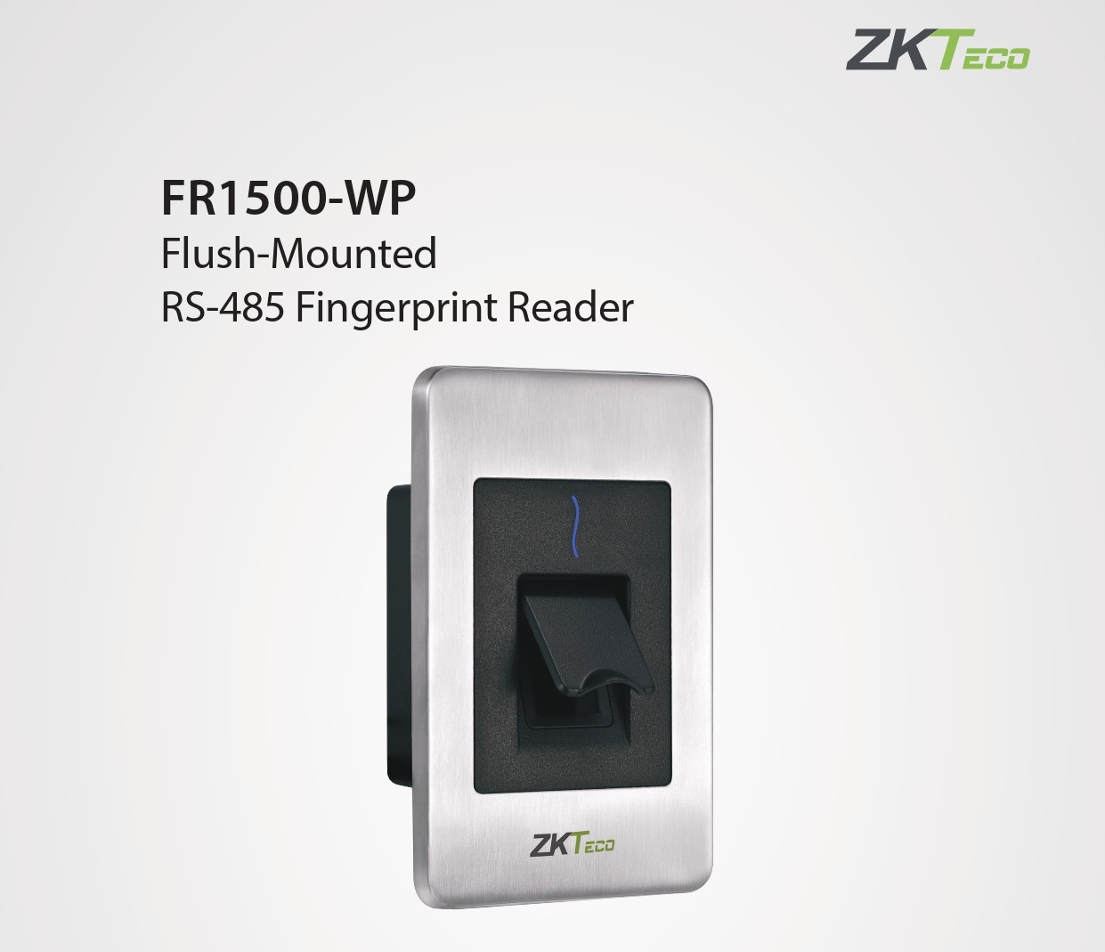 ZKTeco Outdoor Weatherproof BioID Fingerprint Slave Reader Sensor Flush Mounted RS-485 FR1500-WP ...