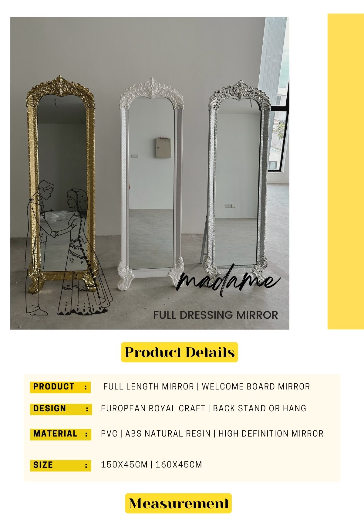 Vintage Wedding Mirror Cermin Welcome Board Wedding Antique Mirror ...