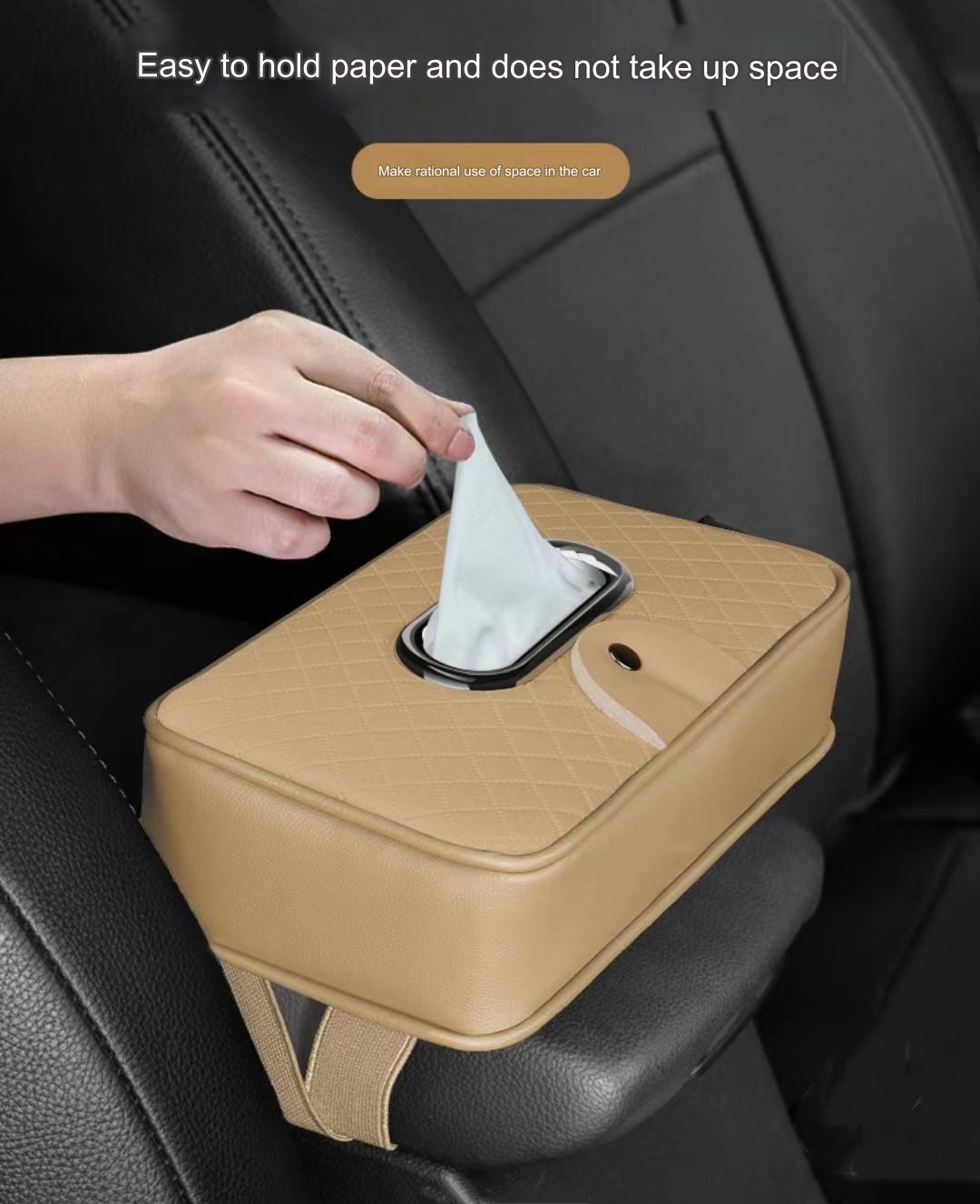 Universal Car Chair Back Tissue Box PU Leather Tissue Napkin Paper Box ...