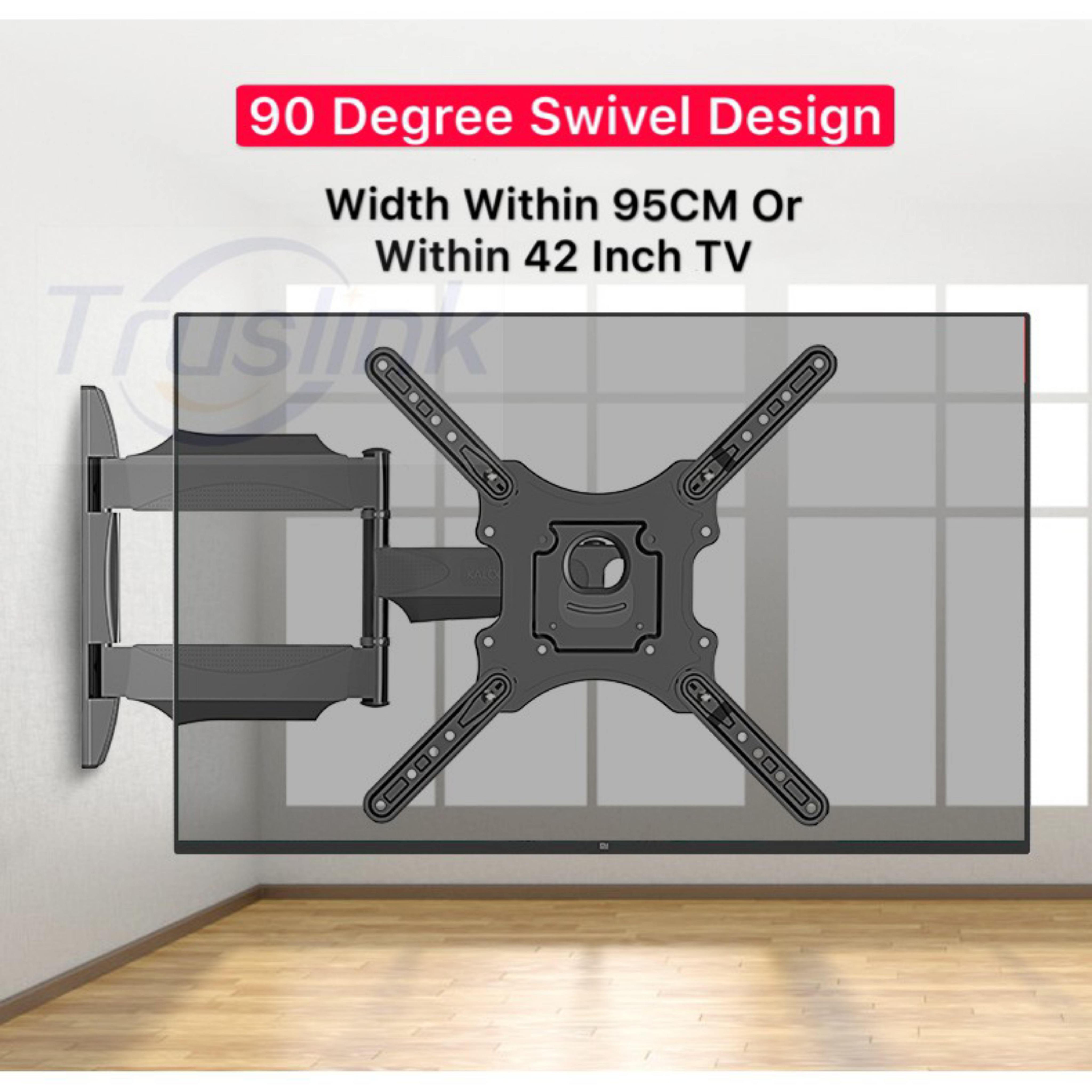 Kaloc X4 32"- 60" Full Motion 90 Degree Swivel Tilted Wall Mount TV ...