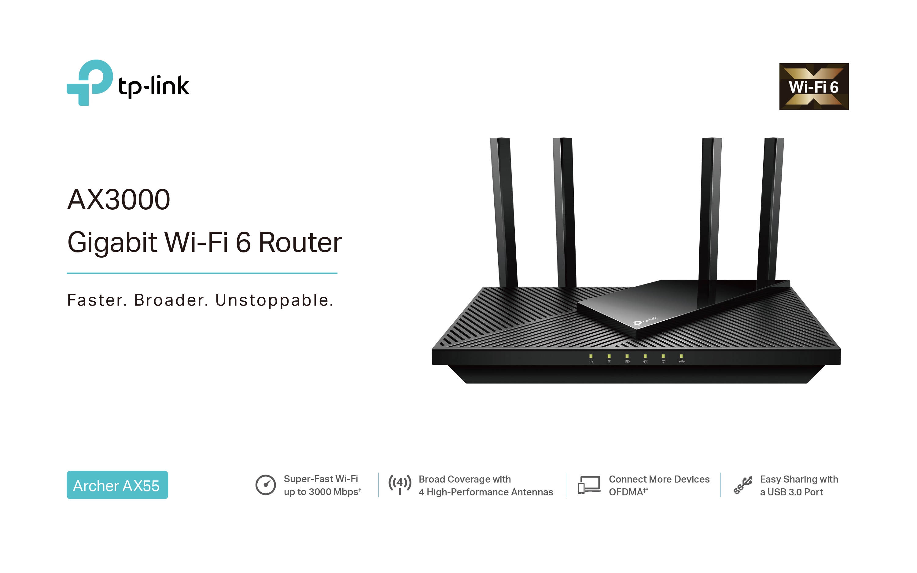 TP-LINK ARCHER AX55 / ARCHER AX55 PRO (2.5G PORT) AX3000 DUAL BAND ...