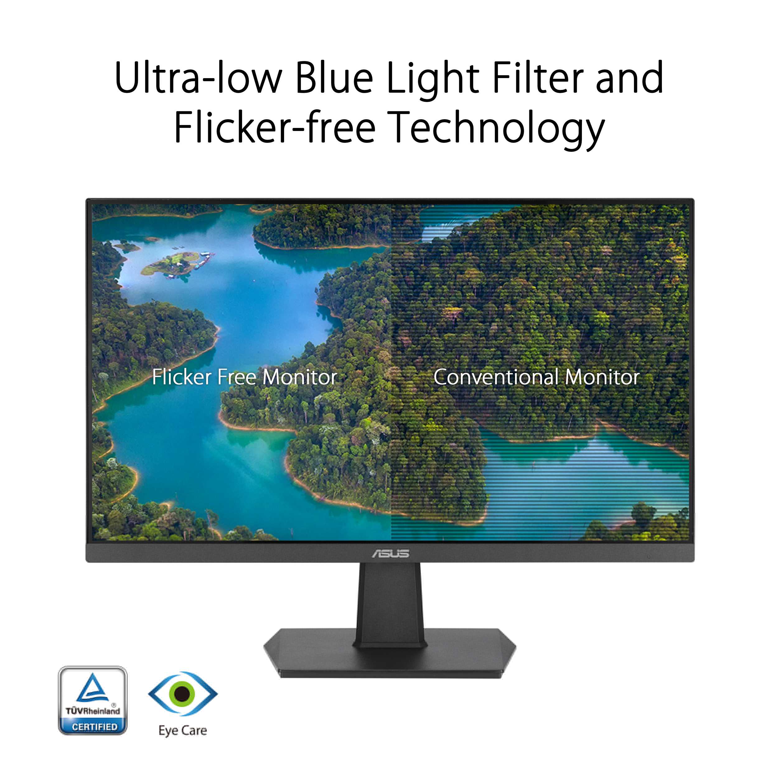 ASUS VA27EHF Eye Care Gaming Monitor – 27-inch, IPS, Full HD, Frameless ...