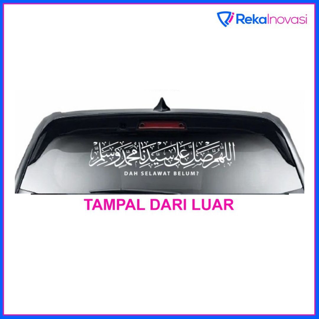 CAR STICKER, STIKER KERETA Stickers Khat Jawi Selawat Cermin Belakang ...