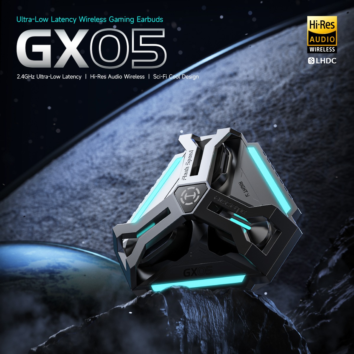Edifier Hecate GX05 Wireless Earbuds - Hi-Res Audio | 2.4 GHz Dongle | Zinc Alloy Body | RGB ...