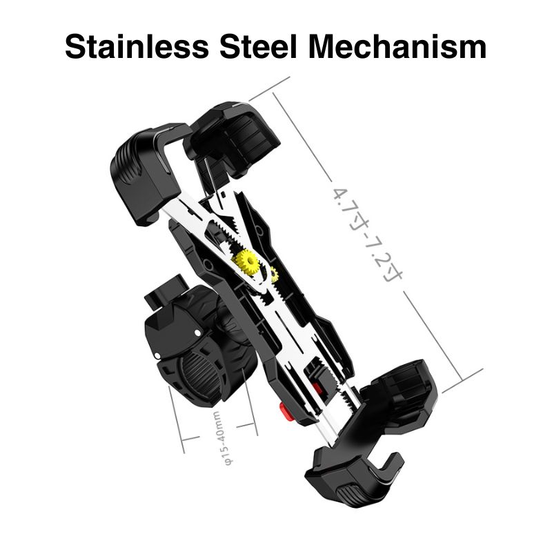 RIDING MOUNT Mobile Handler Stainless Steel Lock Phone Holder for Motor ...