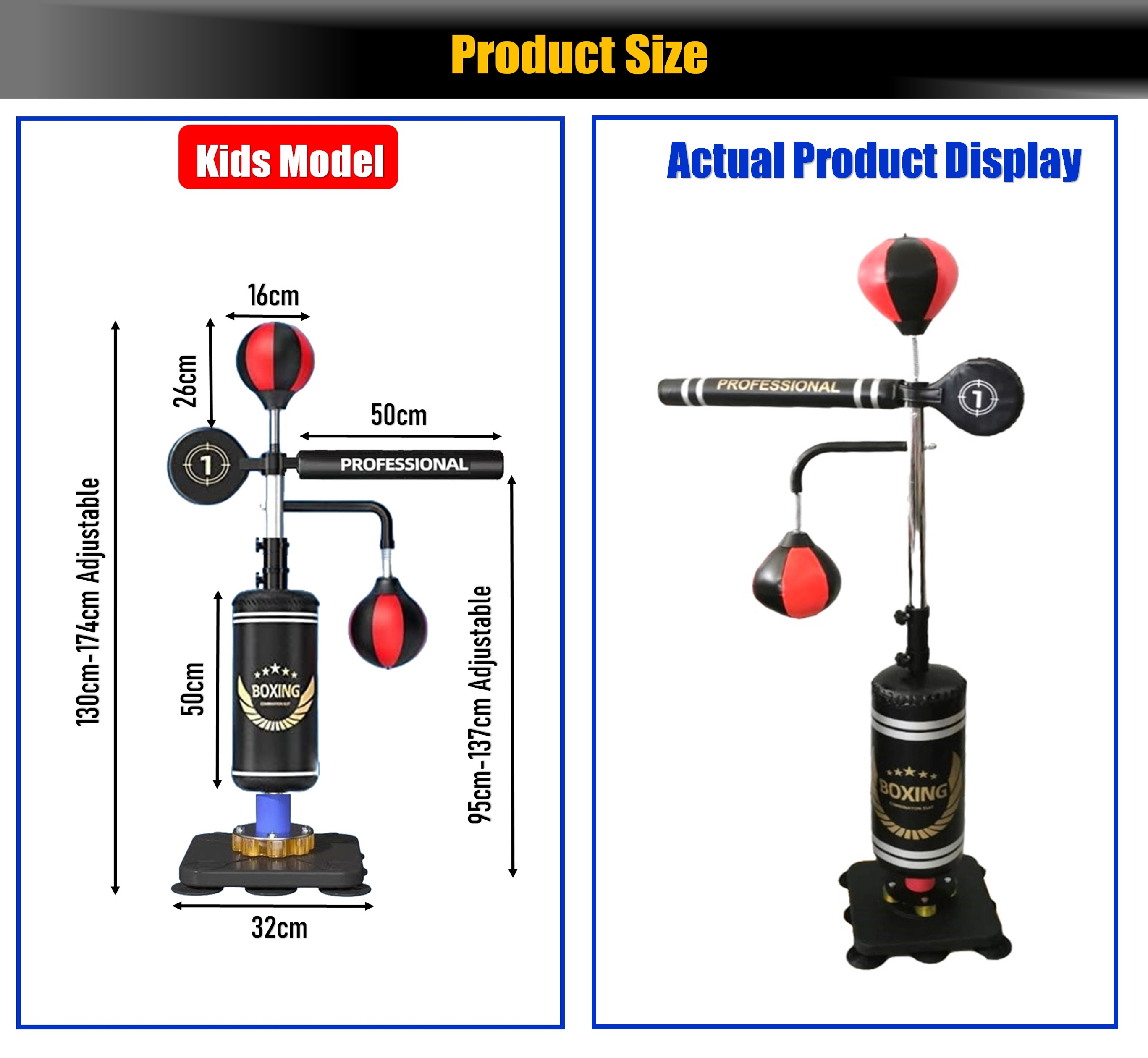 Speed Boxing Bags Kids Childen Boxing Punching Sand Bag Stand MMA ...