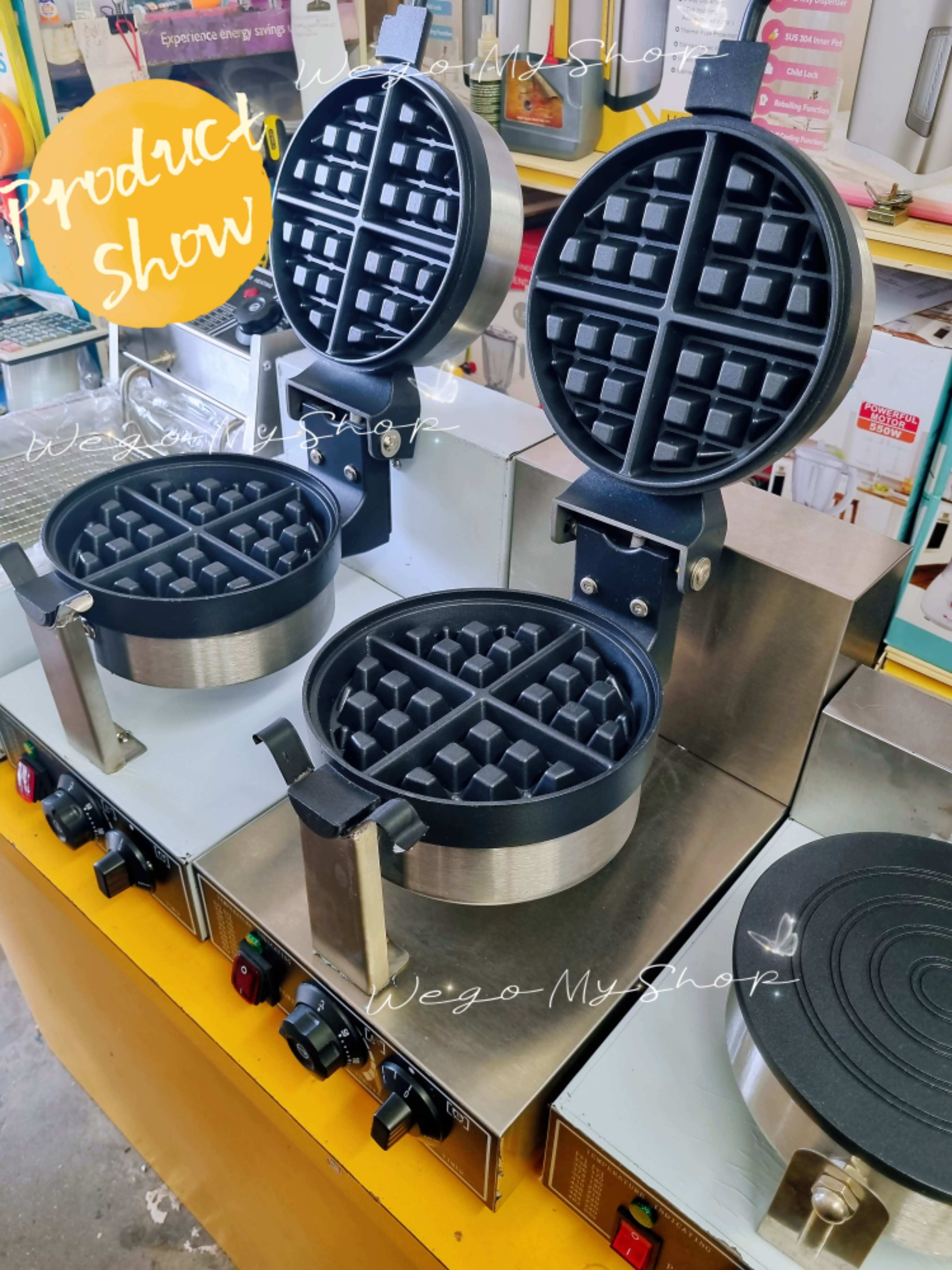 Ready Stock Commercial Electric Thick Waffle Maker 180°Rotating Waffle ...