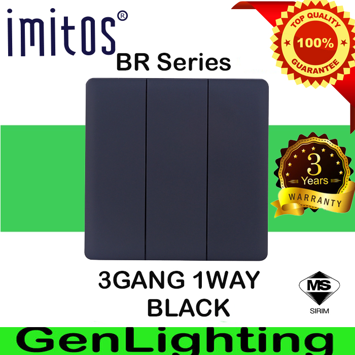 IMITOS Switches SIRIM Approved BR Series BLACK Color 1G,2G,3G,4G,Aircon ...