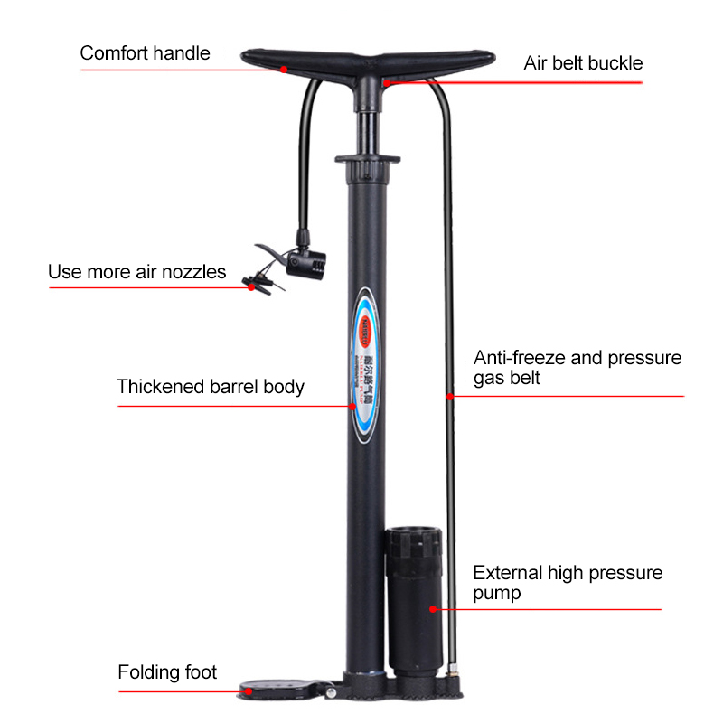 High Pressure Bicycle Pump Portable MTB Bike Tire Air Inflator Cycling ...