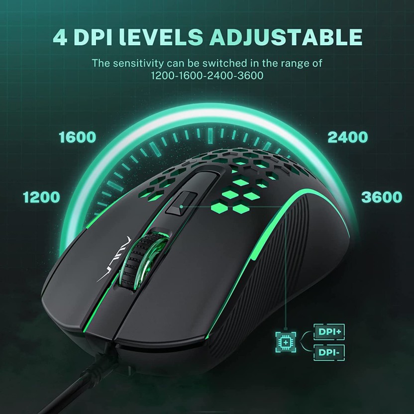 AULA S11 Wired Gaming Mouse 3600 DPI RGB Lighting Zero LAG Smooth Light ...