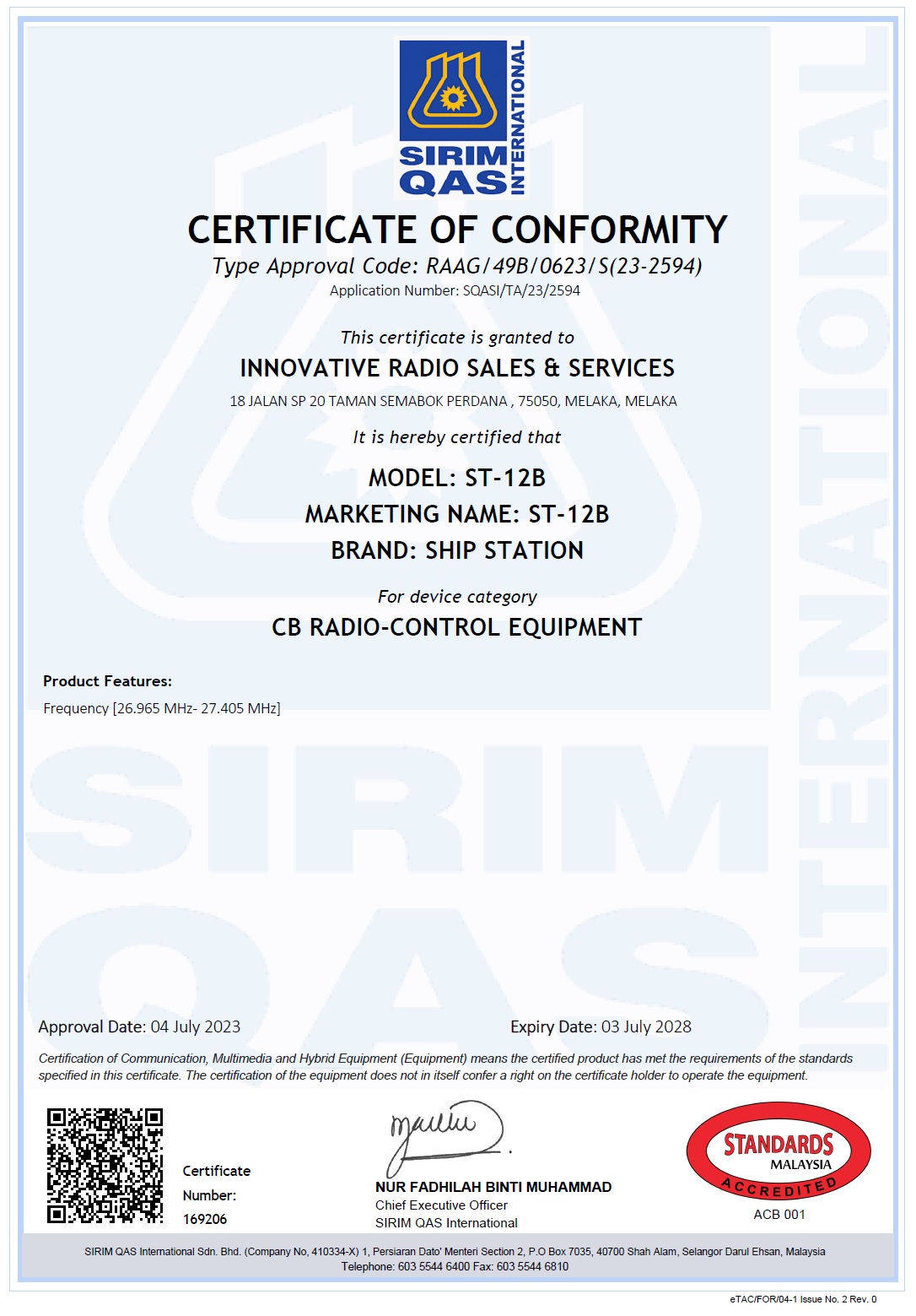 Ship Station ST-12B Marine CB Radio Transceiver with SIRIM Certificate ...