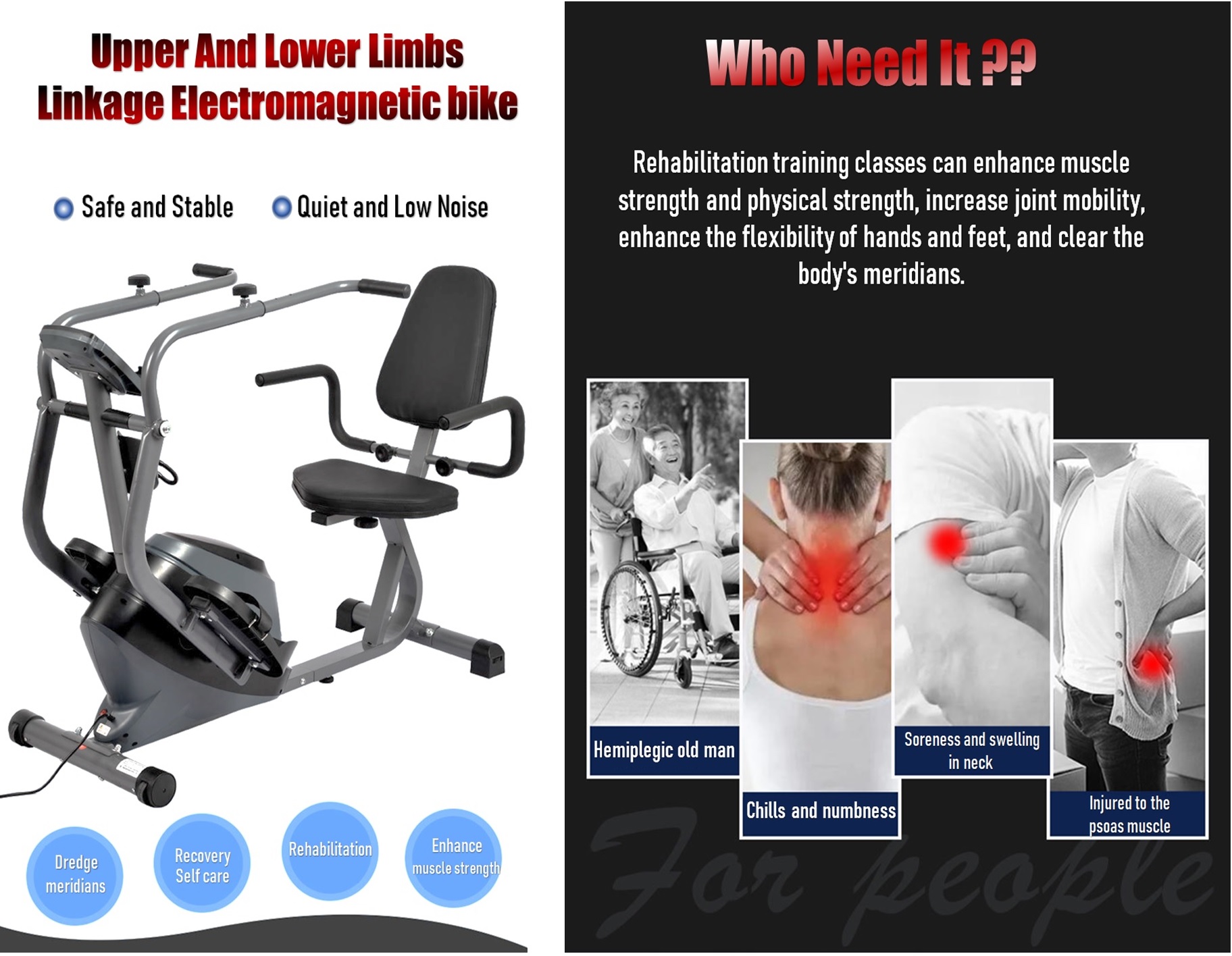 Elderly Physiotherapy Rehabilitation Recumbent Electric Bike Machine ...