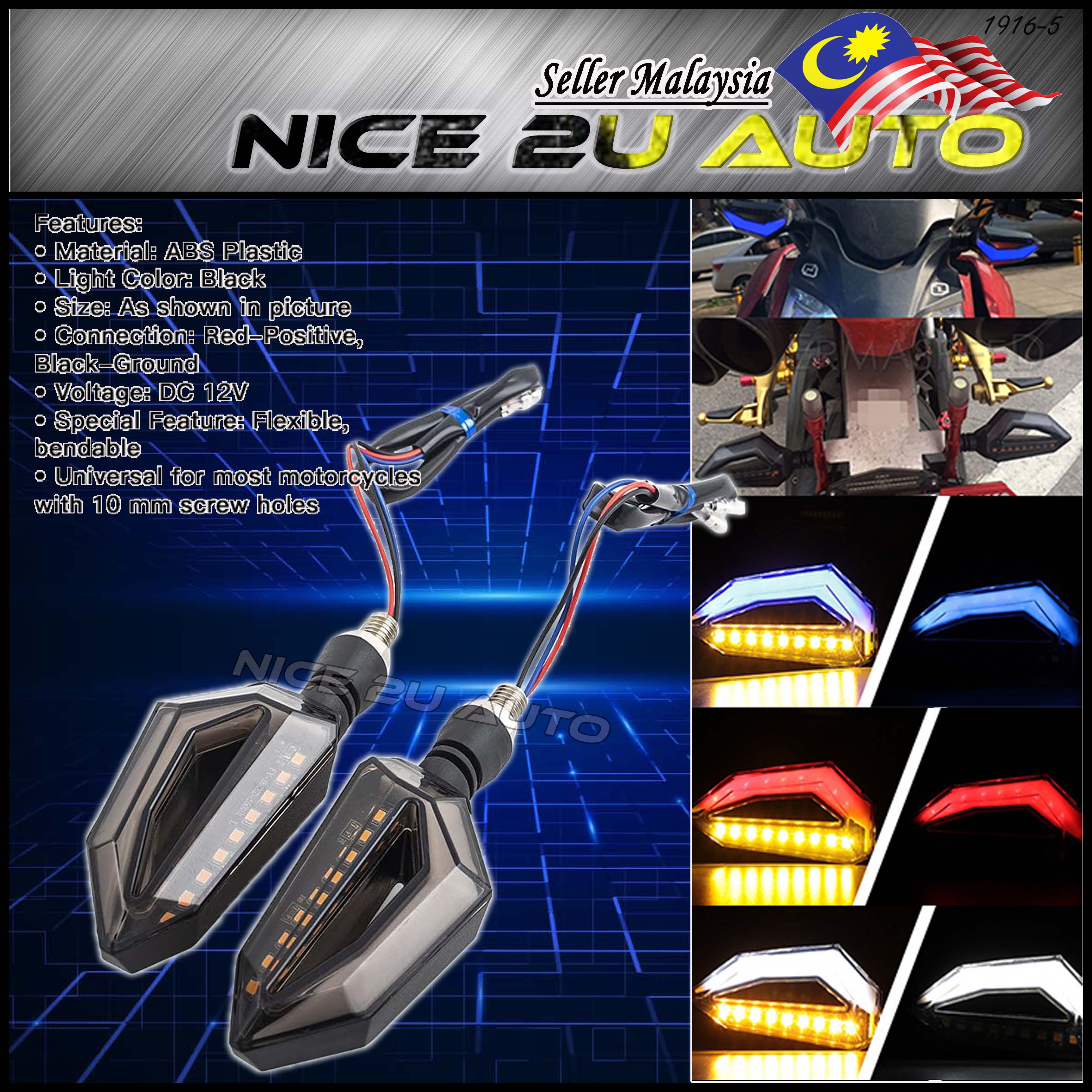 (2pcs) Motorcycle LED Turn Signal Lamp Sequential Flowing Indicator ...