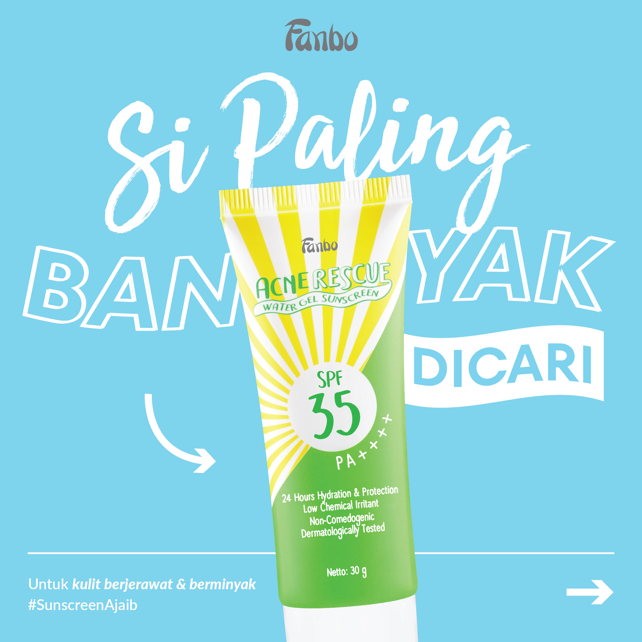 FANBO Acne Rescue Water Gel Sunscreen SPF 35 PA++++ | Shopee Malaysia