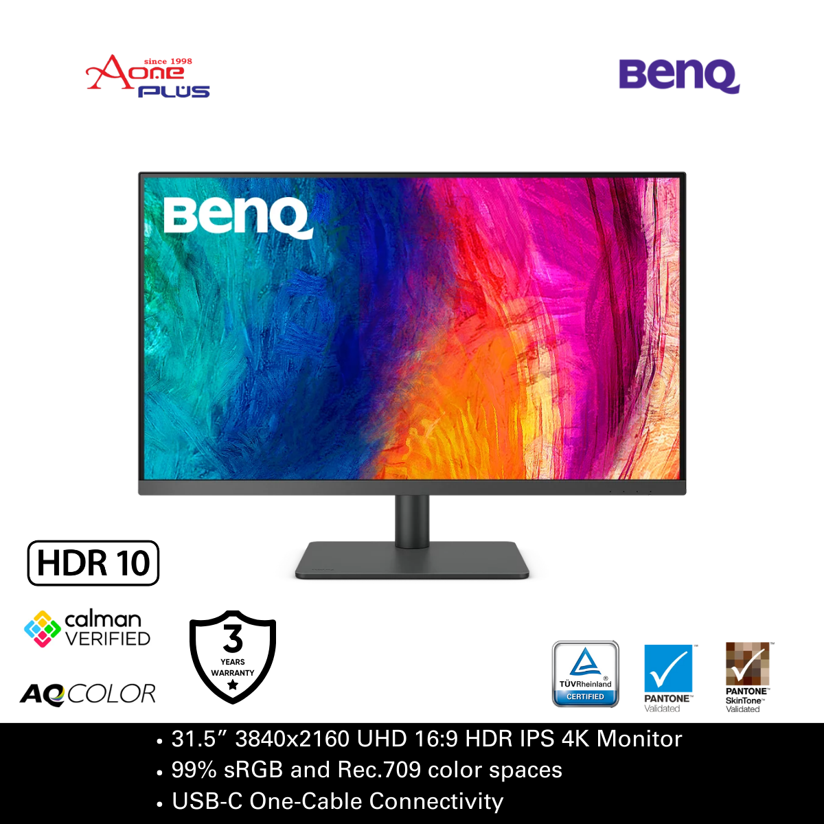 (AONE PLUS SS2) BenQ DesignVue Monitors PD3205U 32-inch 4K UHD sRGB ...