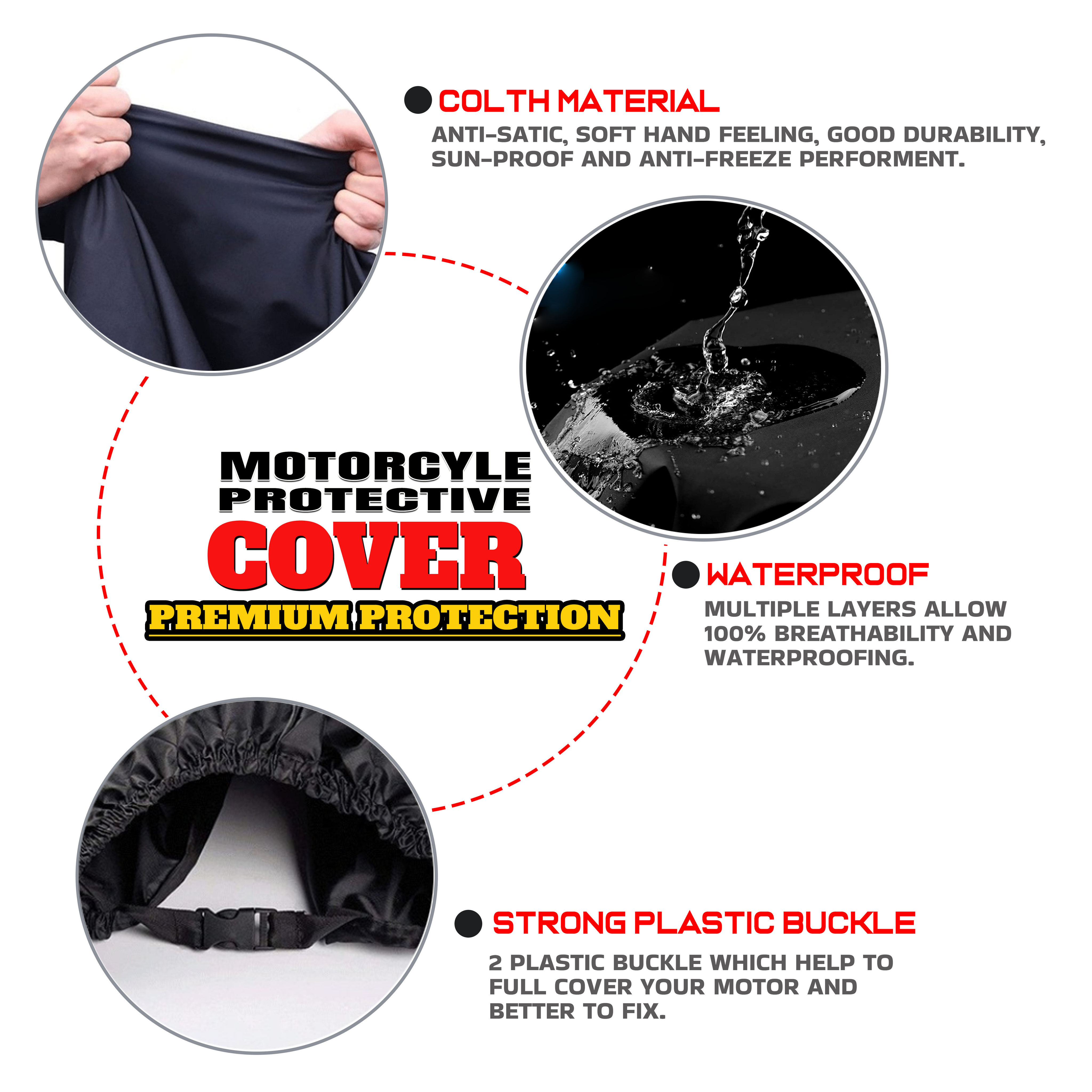 7 Size Waterproof Motorcycle Motor Bike Scooter Moto Cover Package Rain ...