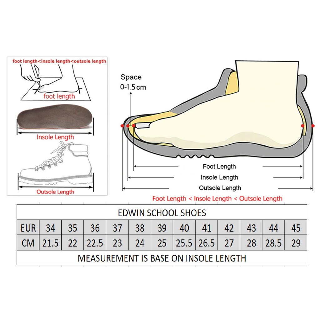 EDWIN Secondary Student Black School Shoes Canvas | EDWIN Kasut Sekolah ...