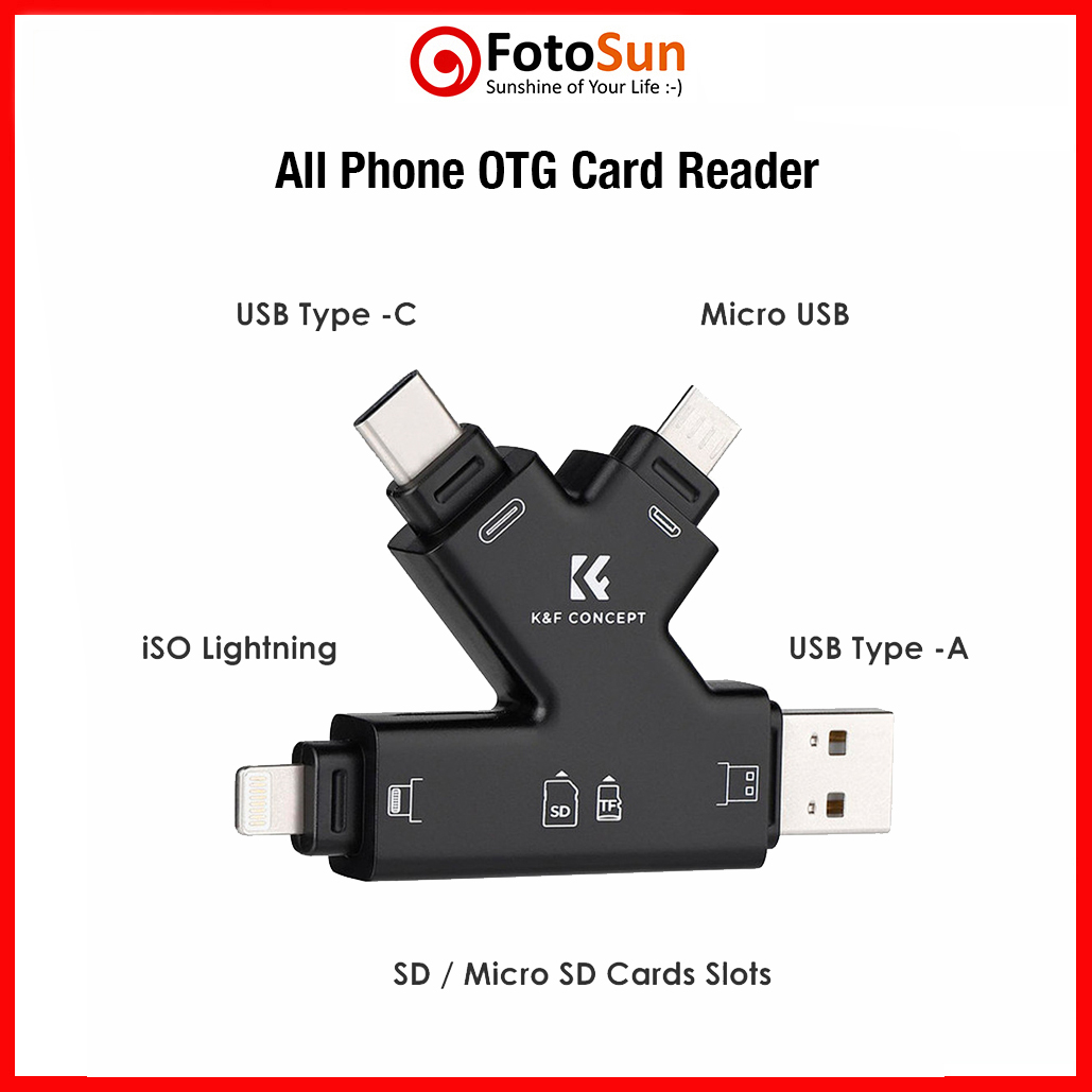 K&F Concept SD Card Reader for iPhone/iPad/Android/Mac/Computer/Camera ...