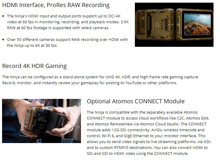 Ready Stock!! Atomos Ninja / Ninja Ultra 4K HDMI Recording Monitor for ...