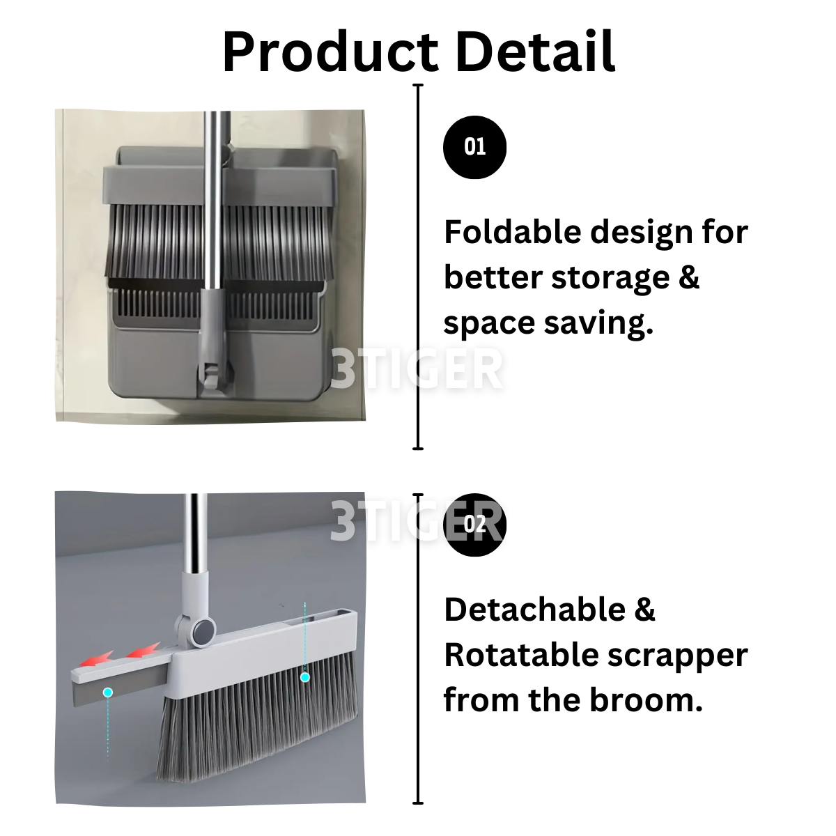 [2025 NEW DESIGN]4 in 1 Nordic Foldable Sweeper Broom Dustpan Set Water ...