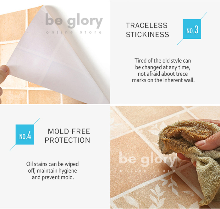 PVC Wallpaper Sticker 60cm x 1m Home Decor Bathroom Kitchen Self ...