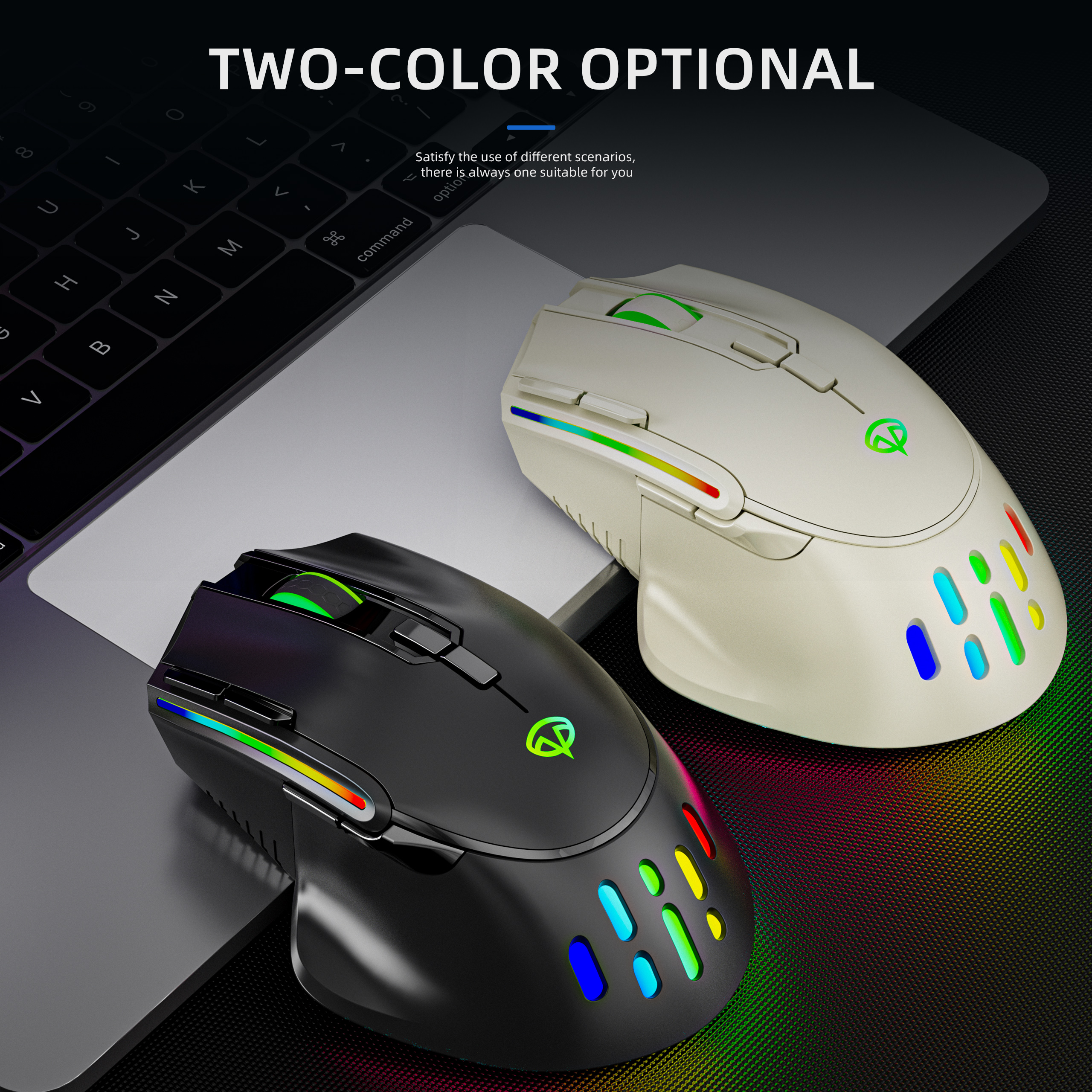 Dark Alien D4 2.4GHz Wireless Mouse Rechargeable Light Weight Ergonomic ...