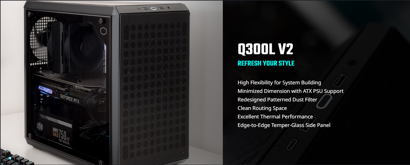 Cooler Master MasterBox Q300L V2 Matx Casing (Q300LV2-KGNN-S00 ...