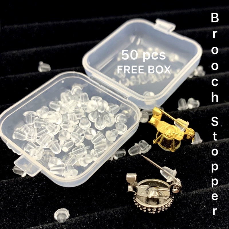 Elegant Brooch [Free BOX] Brooch Stopper Silicone Rubber Anti-Rosak ...