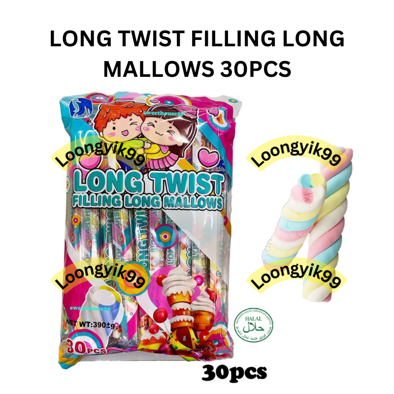 LONG TWIST FILLING LONG MALLOWS 30PCS HALAL | Shopee Malaysia