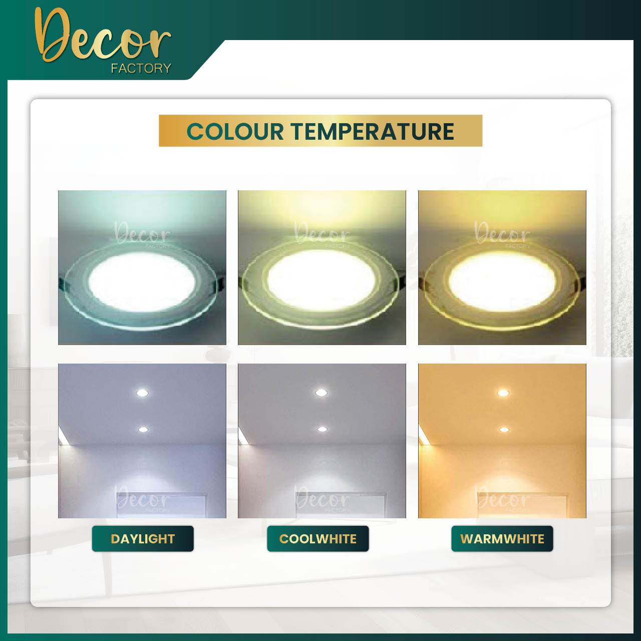 LED Downlight Glass Recess 12W 4inch / 18W 6inch Round Square LED Panel ...