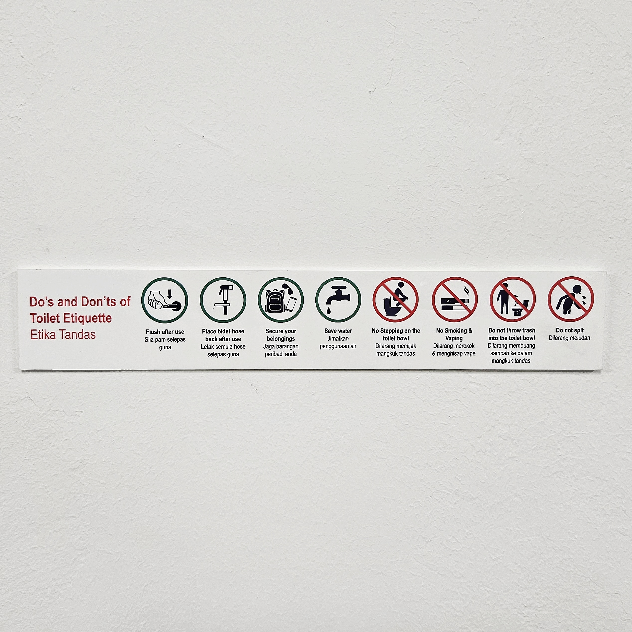 Etika Tandas Toilet Sign Toilet Sticker Board Do's and Don'ts of Toilet ...