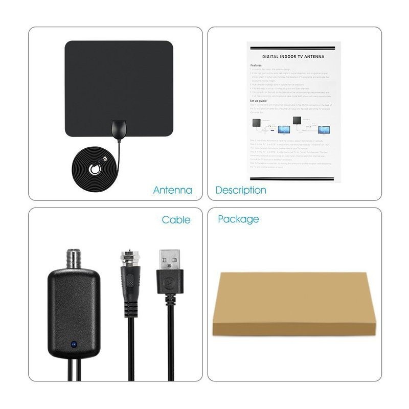 4K HD 1080P Digita TV Antenna Indoor Digital HDTV Antennas Amplified ...