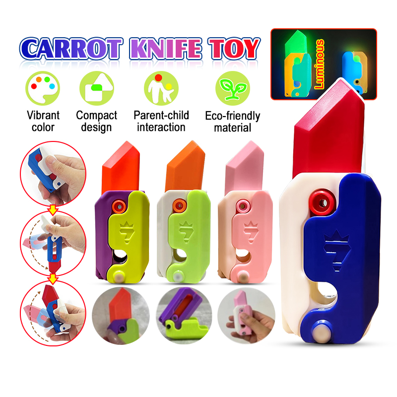 Local Stock 3D Mini Gravity Knife Toy Carrot Knife Joke Trick Toy Funny Finger Toys ...