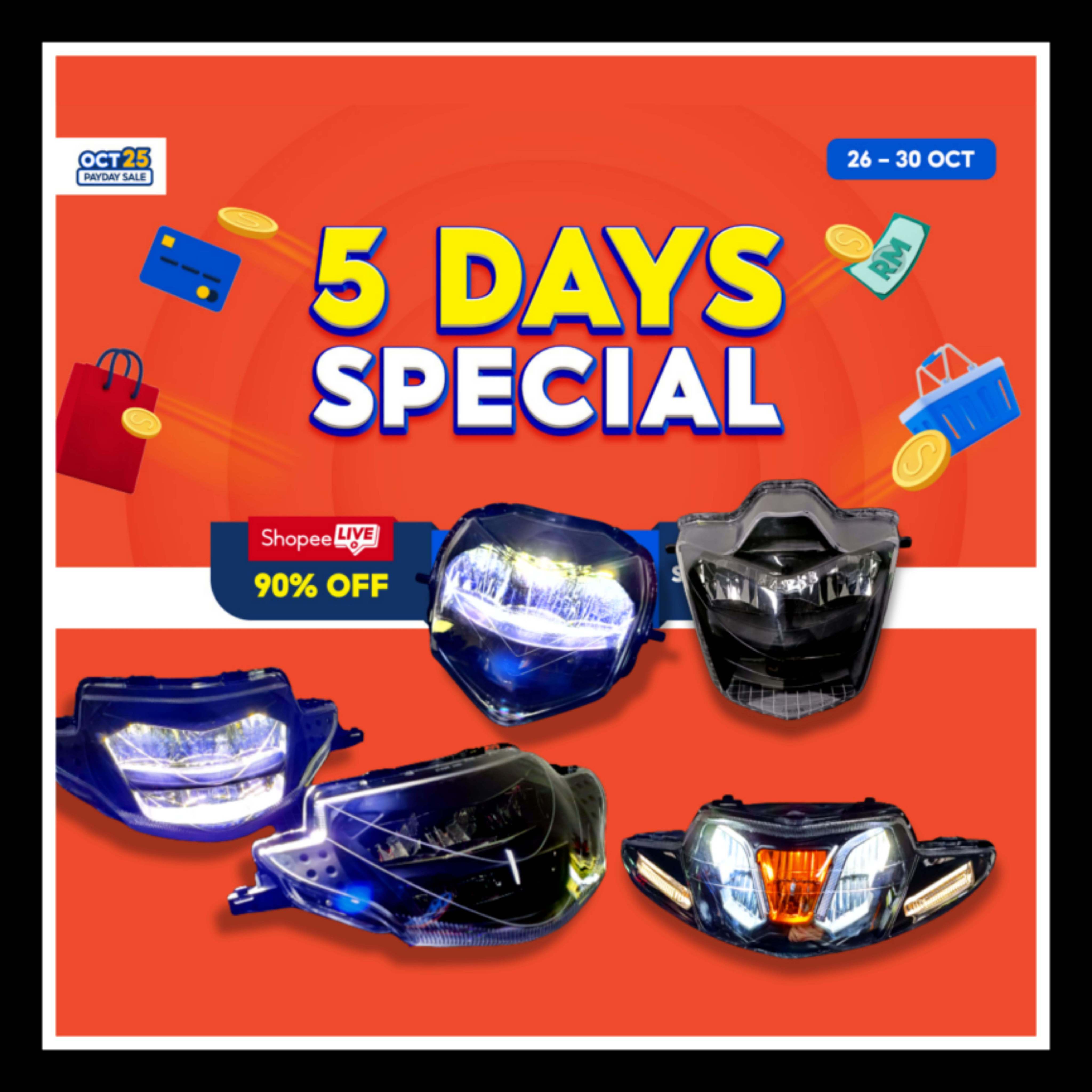 HONDA WAVE 125 WAVE125 125R JENDUL HEAD LAMP LED CUSTOM ZHIPAT LAMPU ...