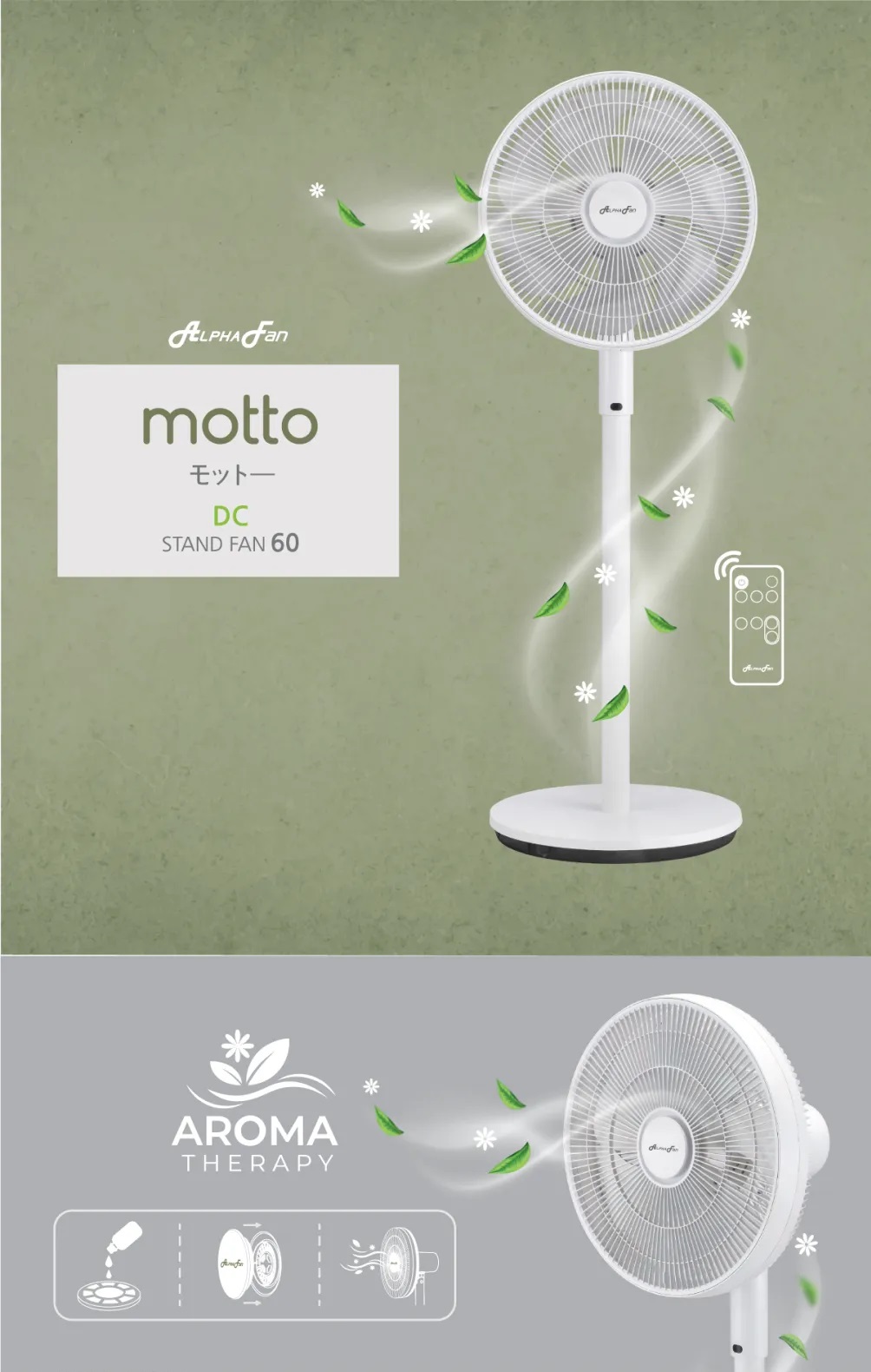 ALPHA Motto - SF60 DC Motor Stand Fan 14 Inch with 7 Blades (12 Speed ...