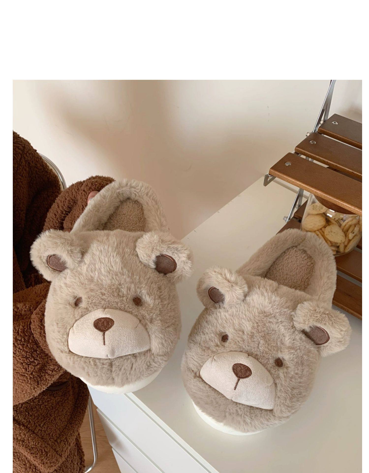 Cute Bear Fabric Indoor Slipper soft Fabric warm Anti Slippery Super ...