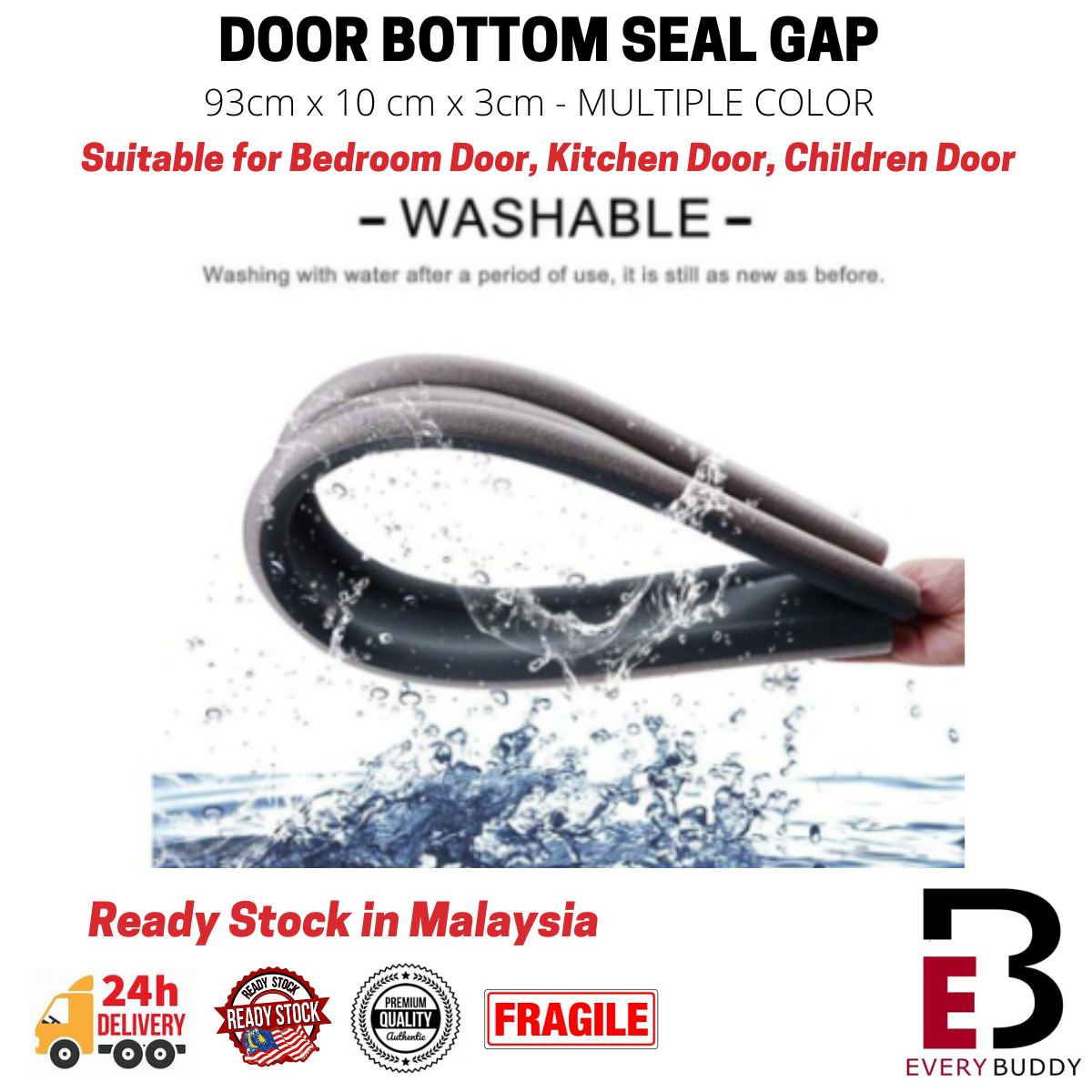 Thin & Thick Soundproof & Dustproof Door Gap Seal Twin Draft Guard Anti ...