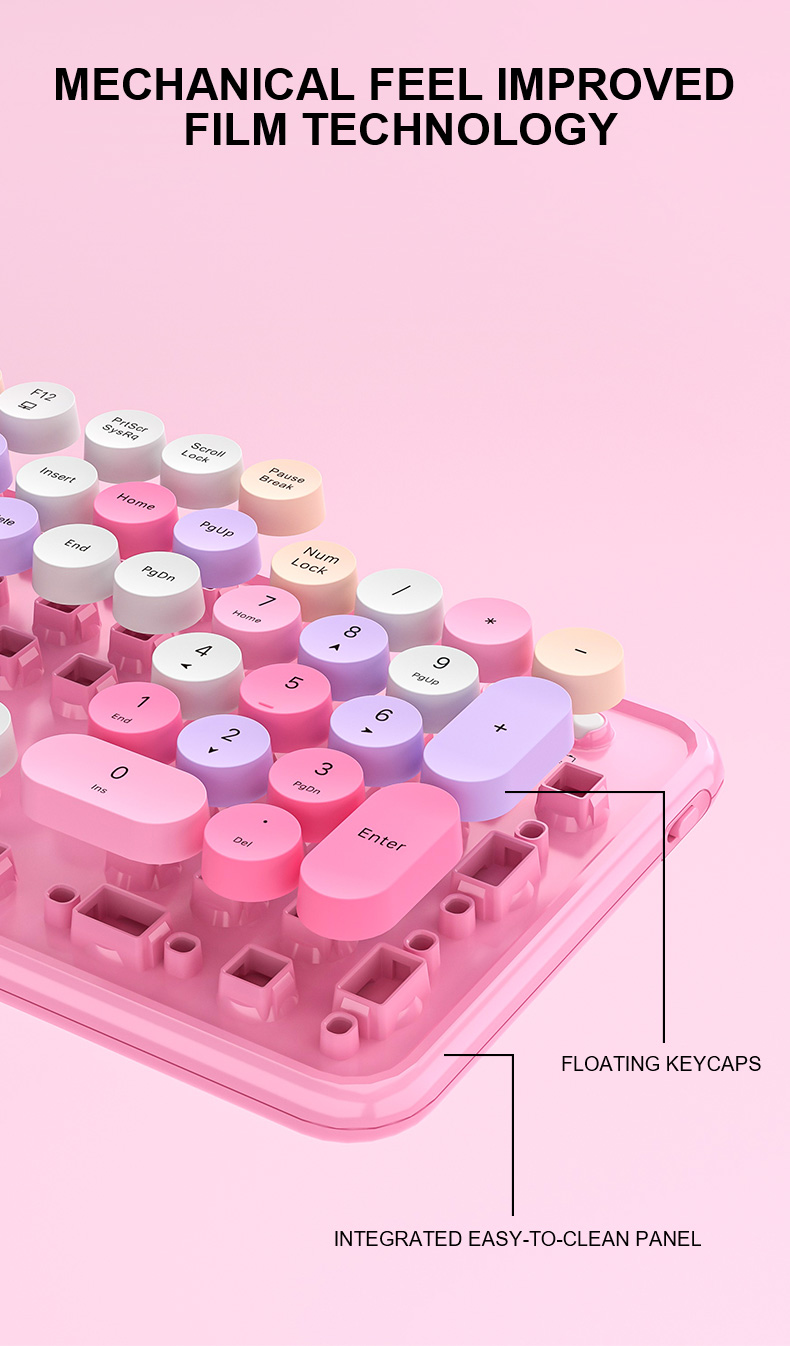 🔥ready Stock🔥aula Ac306 Wireless Combo Retro Typing Round Keycap Design Plug N Play 2 4g