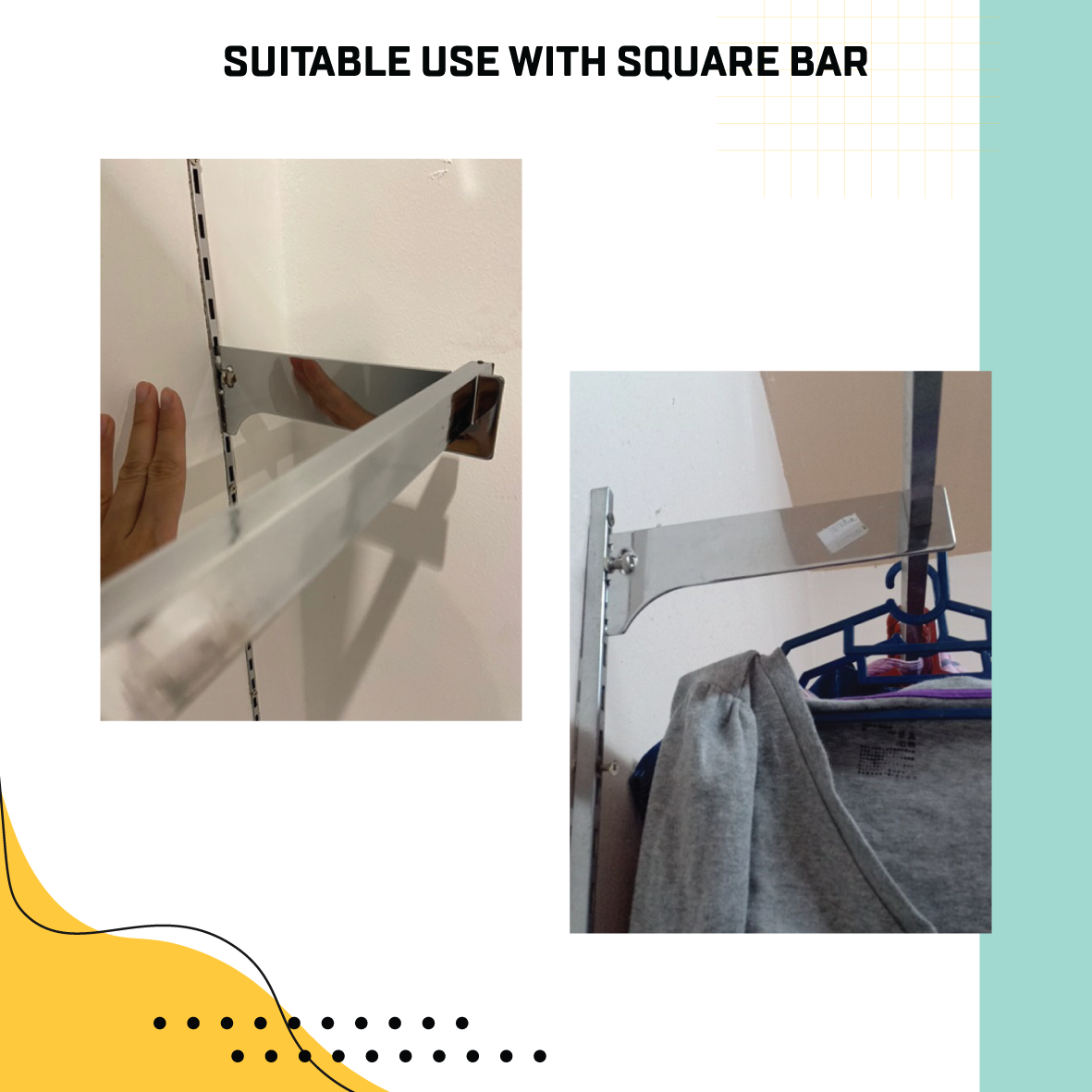 JME Ready Stock AA Upright Accessories Square Bar Bracket | Shopee Malaysia