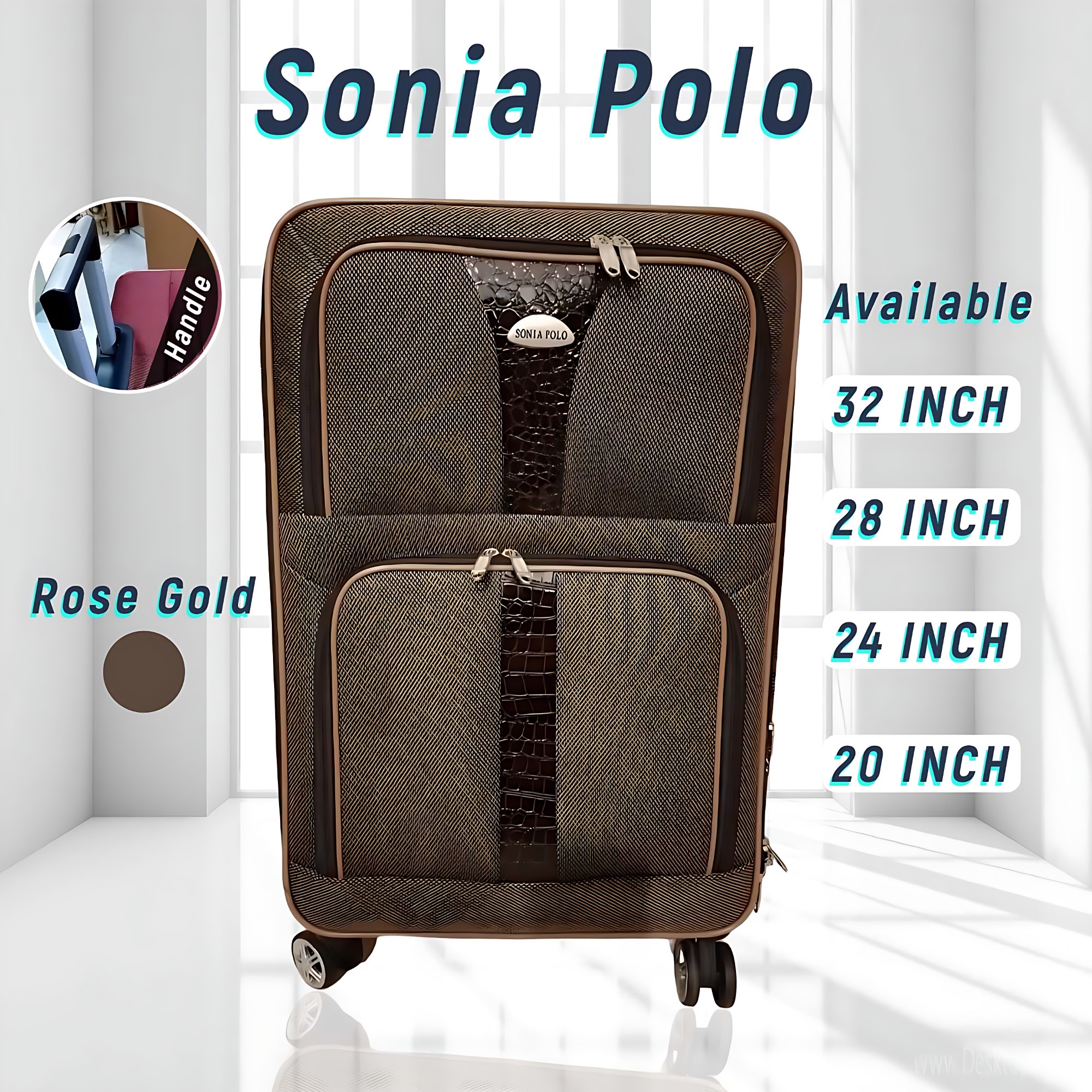 Sonia Polo 24 Inch luggage trolley bag – Soft Shell Spinner ...