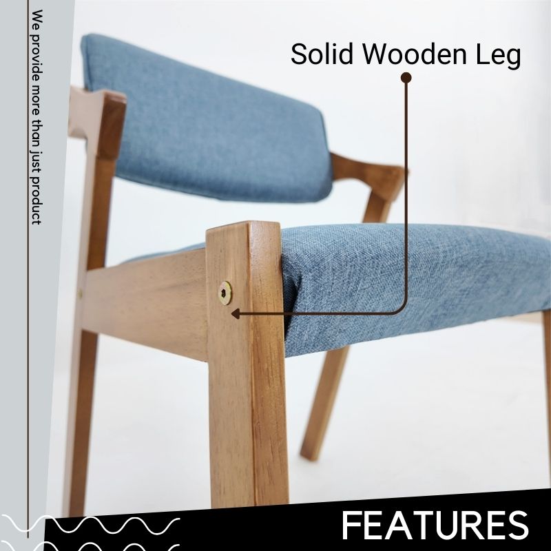 Scandinavian Designer Wooden Chair- SS2909C/ Solid Rubber wood / fabric ...