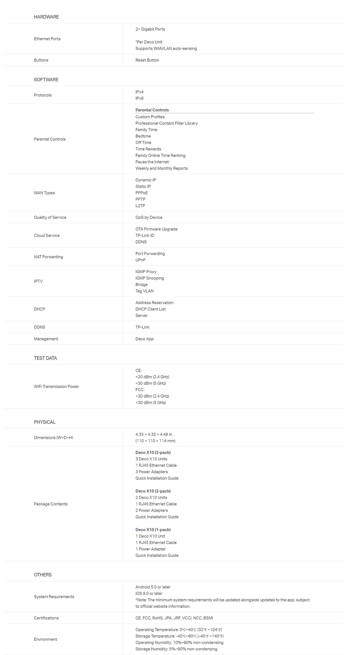 TP-LINK DECO X10 (1-PACK) / (2-PACK) / (3-PACK) / DECO X10-4G (4G ...